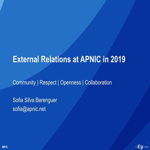 LACNIC 31: External Relations at APNIC in 2019 | PPT