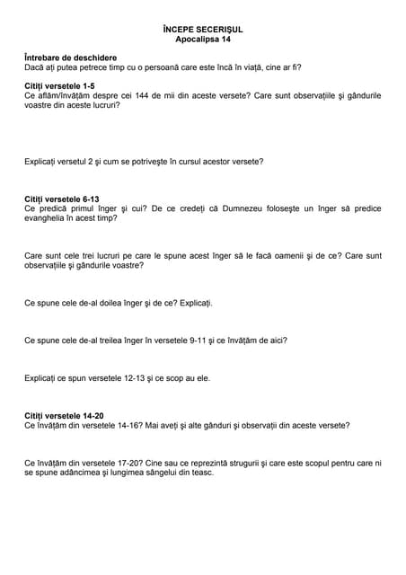 Apocalipsa 7 intrebari | DOC