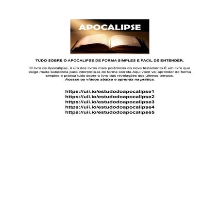 LIVRO DO APOCALIPSE DE FORMA FÁCIL DE ENTENDER | PDF