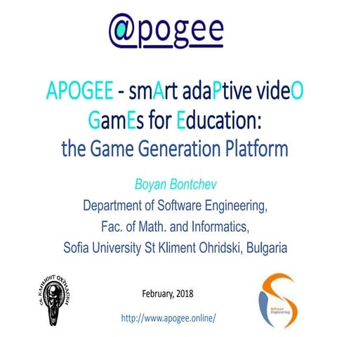 Online generation of smArt adaPtive videO GamEs for Education (APOGEE ...