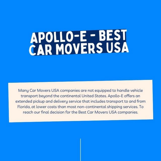 Apollo e - best car movers usa | PDF