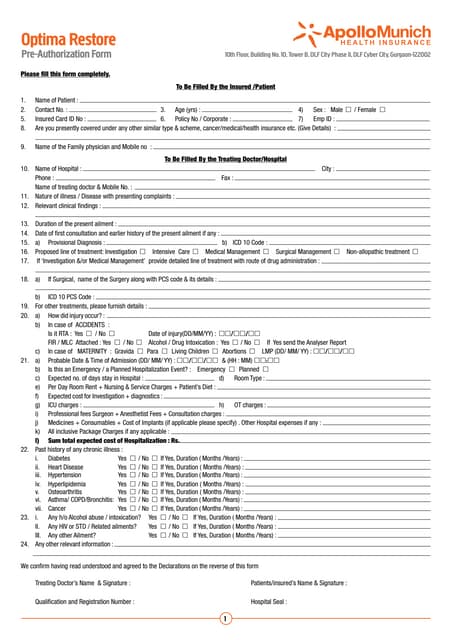 MediAssist_PreAuth_Form.pdf | Health Insurance | Insurance