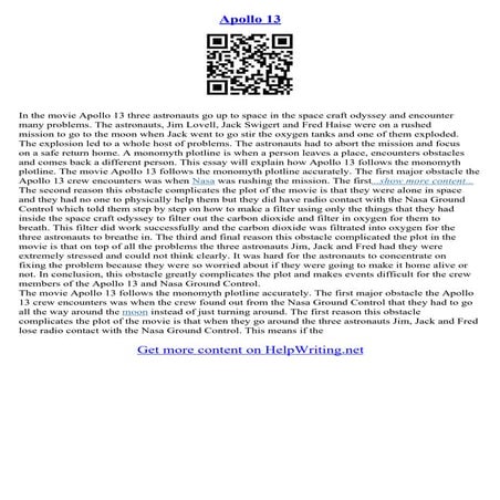 Apollo 13 Essay | PDF