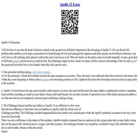 Apollo 13 Essay | PPT