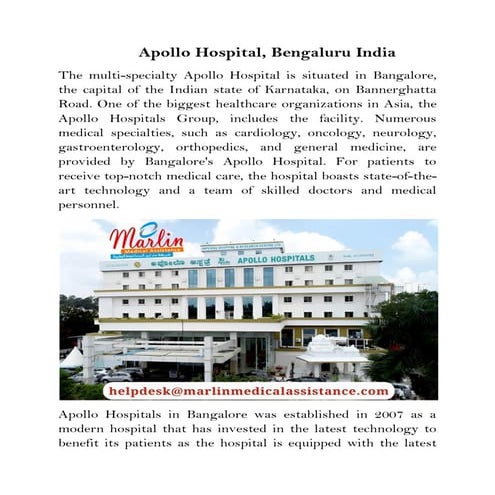 Apollo Hospital, Bengaluru India | PDF