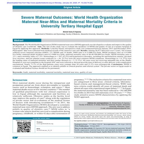 Maternal near miss | PDF