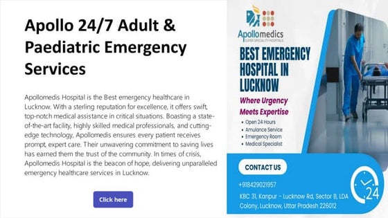 Trauma and Emergency Hospital In Lucknow | Apollo ICU | PPT
