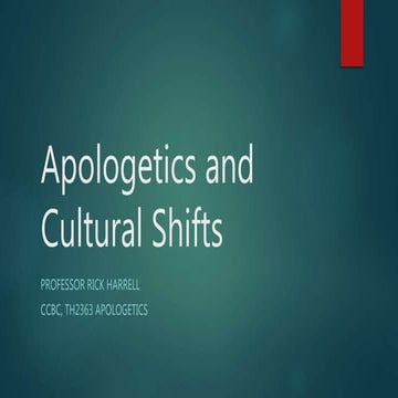 Apologetics and Culture Shifts | PPTX | Christianity | Religion ...