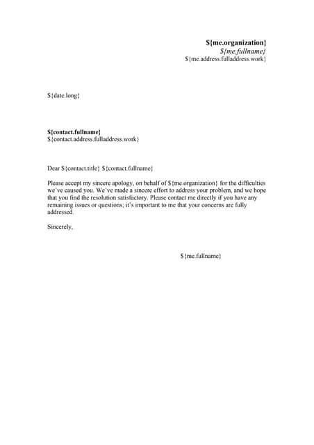 Exception Letter Examples