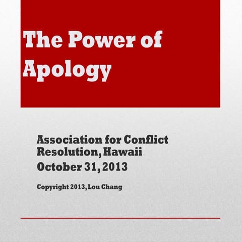 The Power of Apology in Mediation – ACR Hawaii Webinar Presented by Lou ...