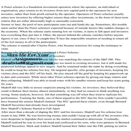 Presentation on Bernie Madoff Ponzi scheme | PPTX