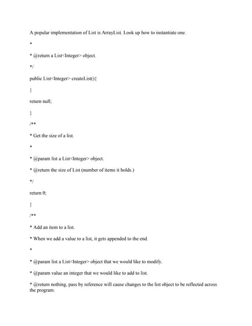 A Popular Implementation Of List Is Arraylist Look Up How To Instanti Pdf