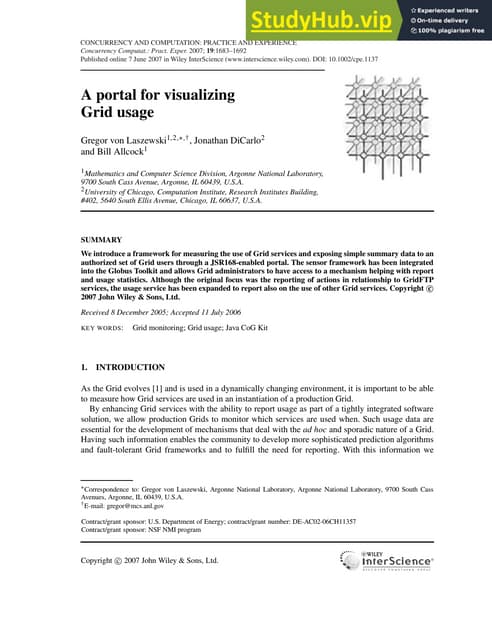 A Portal For Visualizing Grid Usage Pdf