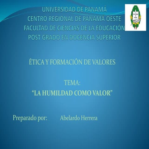 la humildad como valor | PPTX