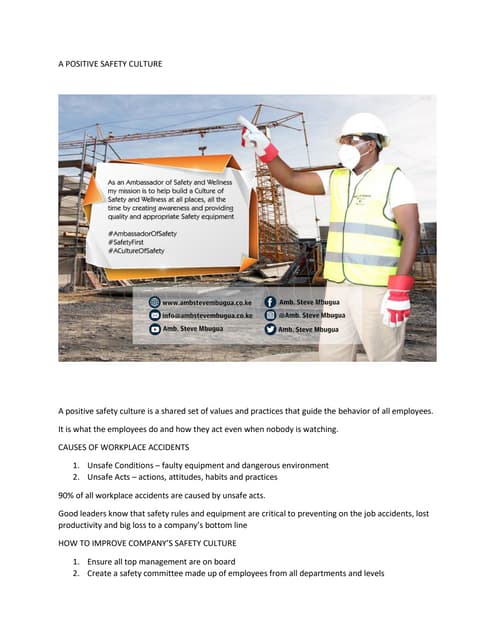 Building a Positive Safety Culture | PPTX