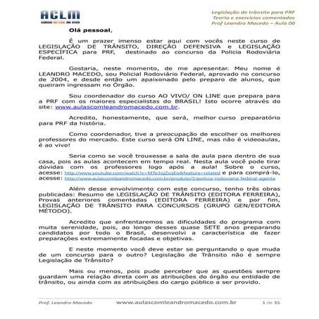 Aula 1 - Legislacao PRF | PPT