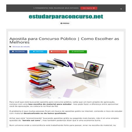 Apostila para concuro publico | como escolher as melhores | PDF