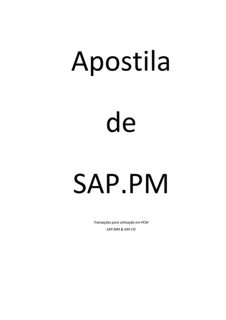 SAP PM ABERTURA DE NOTAS | PPT