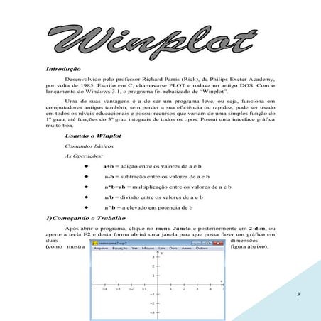 Utilizando o Winplot como recurso ao ensino da matemática | DOC