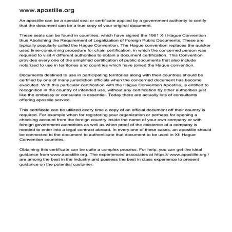 Hague convention apostille | PDF