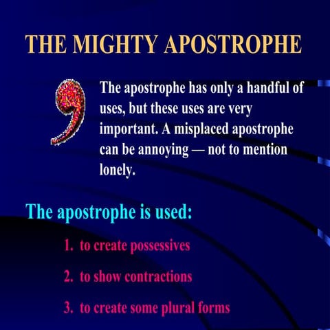 Basic Grammar Apostrophe[1] | PPT