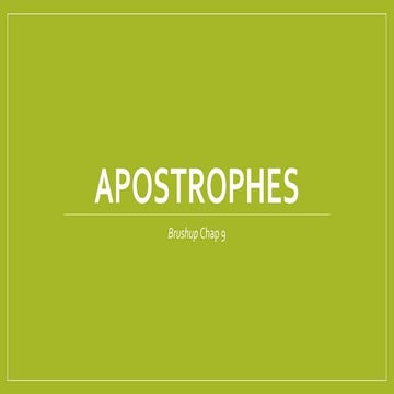 Apostrophes | PPT