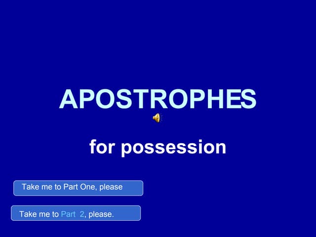 Apostrophe- omission and possession | PPT