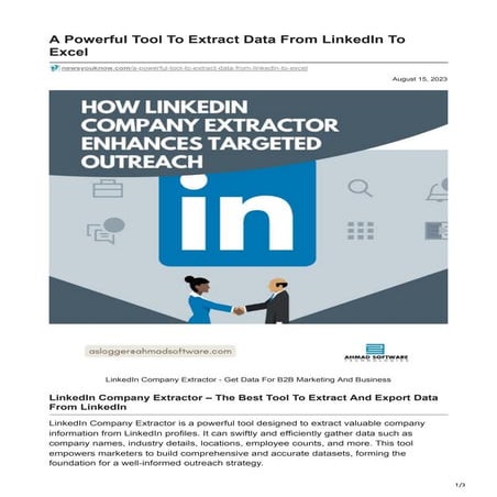 A Powerful Tool To Extract Data From Linkedin To Excelpdf 7546