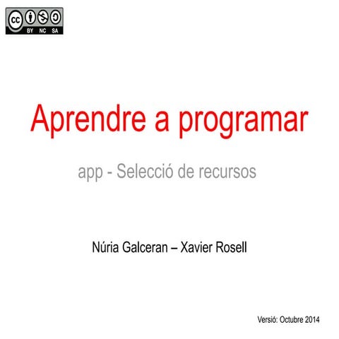 Apps pe aprendre a programar - Selecció de recursos | PPT