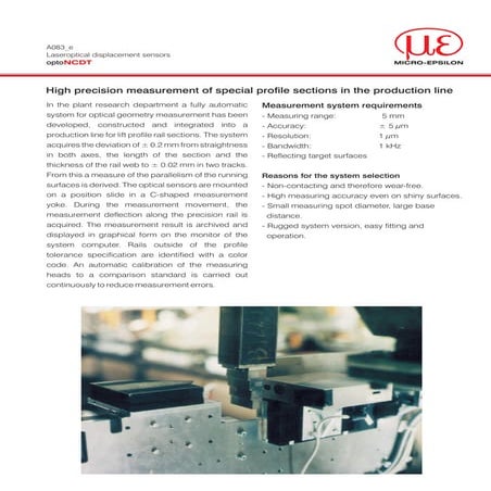 App083 en high-precision-measurement-special-profile-sections-production-line | PDF