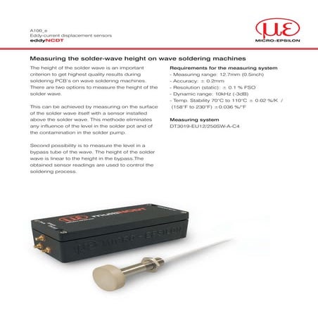 App100 en measuring-solder-wave-height-wave-soldering-machines | PDF