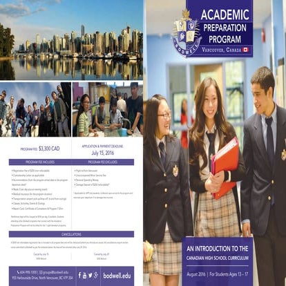 Academic Preparation Program 2016 Brochure | PDF