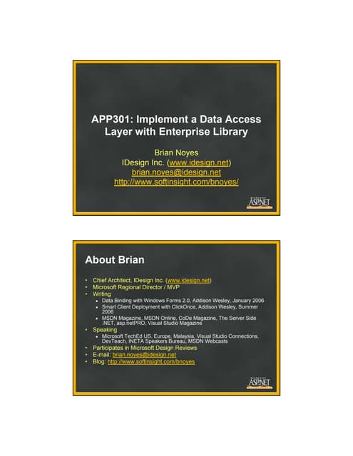 App301 Implement a Data Access Layer with Ent Lib | PPT App301 Implement a Data Access Layer with Ent Lib | PPT