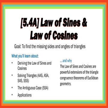 Comprehensive Guide to Solving Oblique Triangles Using the Law of ...