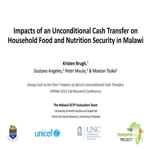 Impacts of an Unconditional Cash Transfer on Household Food and ...