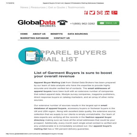 Apparel buyers email list | PDF