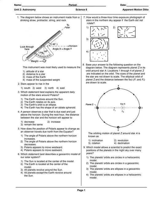 Moon Practice Questions | PDF