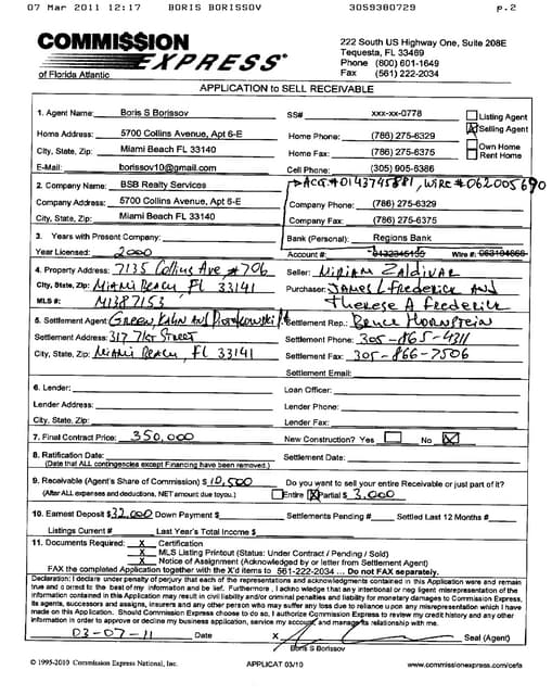 Wire Receipt-Fraley | PDF