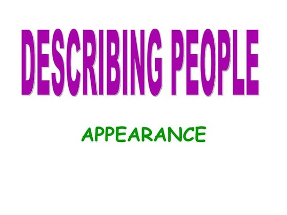 Adjectives describing appearance and personality | PPT
