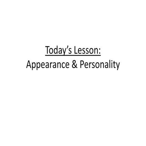 Appearance and personality na1 | PPTX