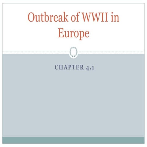 WWII in Europe: The Policy of Appeasement | PPTX