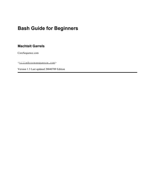 Append 03 bash beginners guide | PDF Append 03 bash beginners guide | PDF