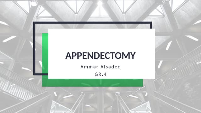 Appendectomy | PPT