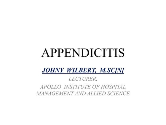 Appendicitis | PPT