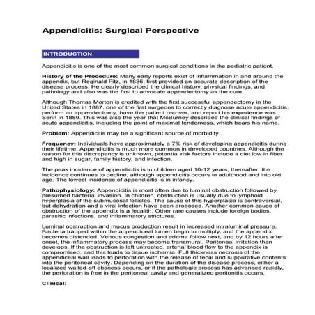 Appendicitis | DOC