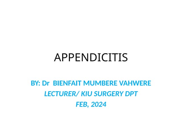 Acute Appendicitis | PPTX