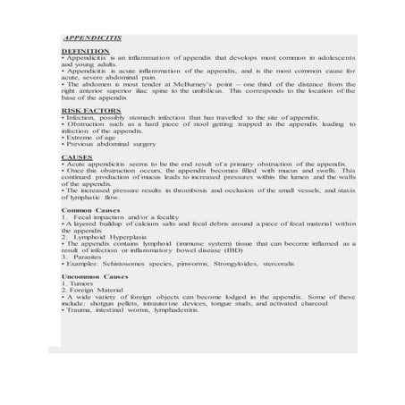 Appendicitis | DOCX