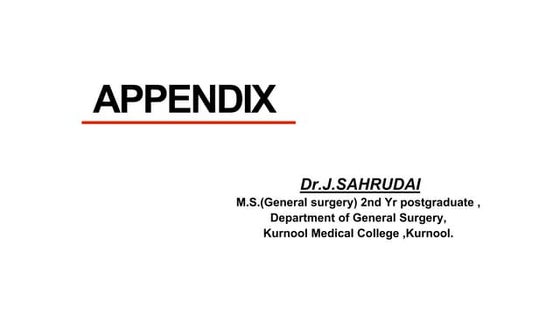 ACUTE APPENDICITIS.pptx | Digestive Disorders | Diseases and Conditions