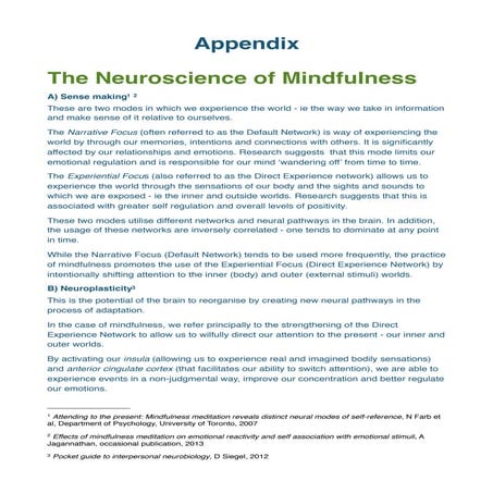 Appendix Neuroscience of mindfulness | PDF | Brain and Nervous System ...
