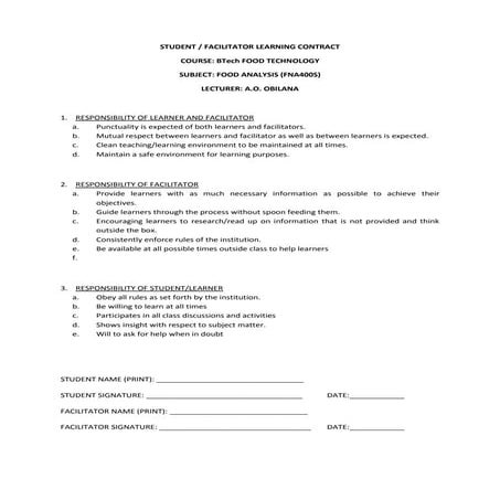 Appendix 14 learning contract | PDF